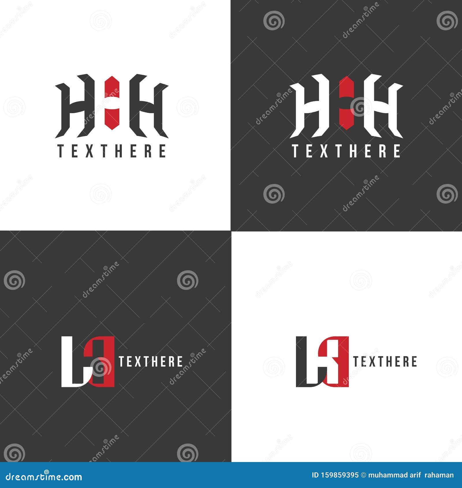 Logo Three Letters H. HHH Initials Stock Vector - Illustration of ...