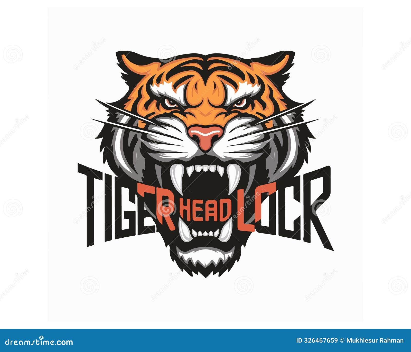 Logo of tiger head lock. stock illustration. Illustration of business ...