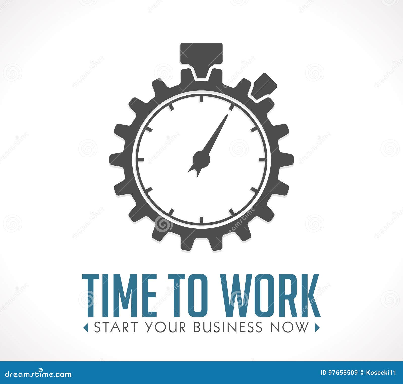 Logo - time to work stock vector. Illustration of employment - 97658509