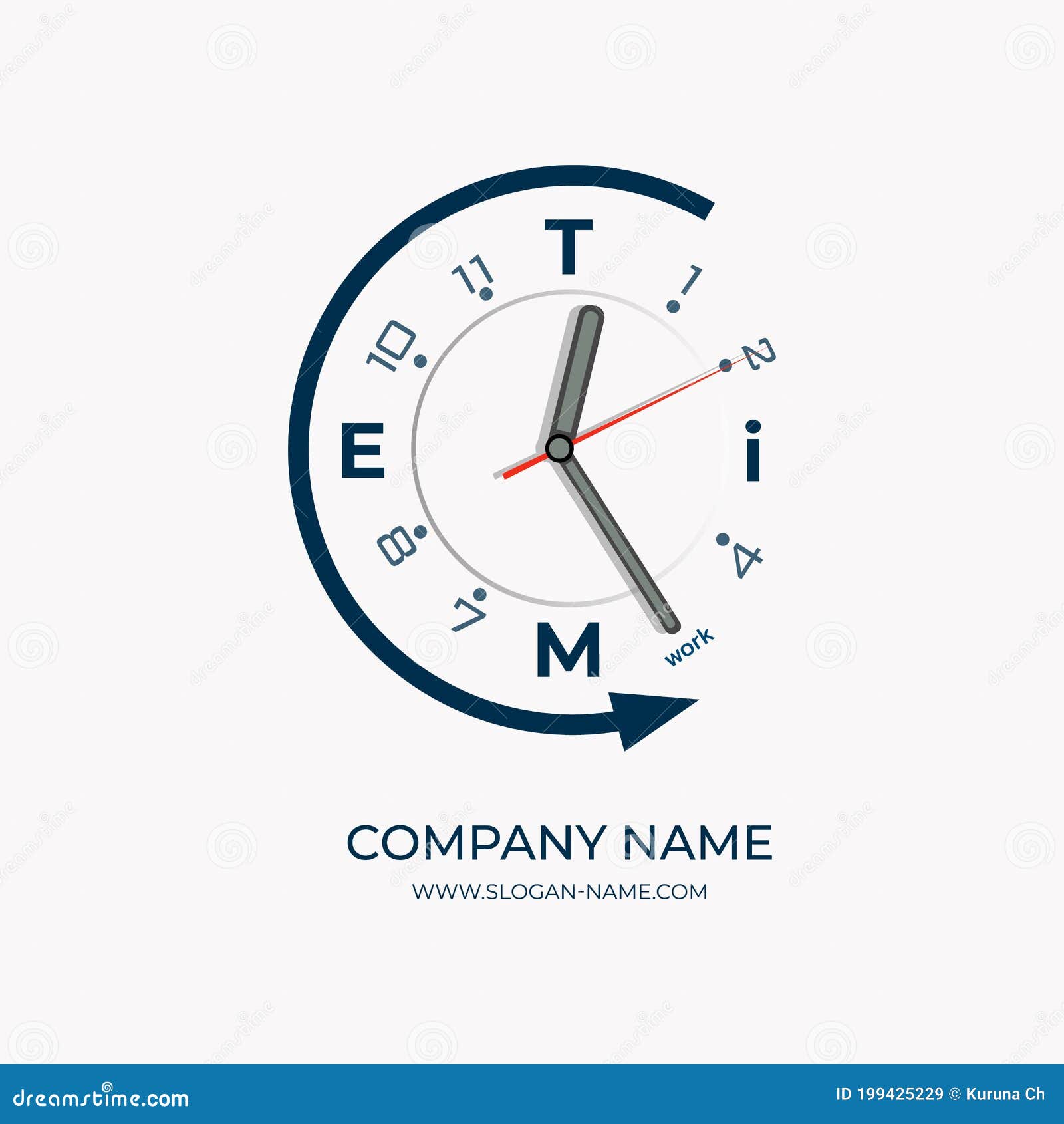 Logo Time Work Vector Illustration Logo Template Design Stock Vector ...
