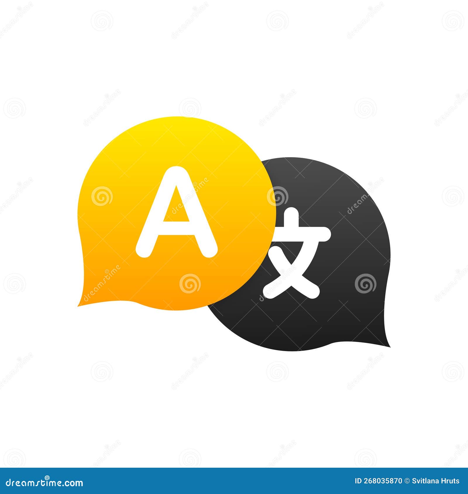 Logo for Translator App. Chat Bubbles with Language Translation ...