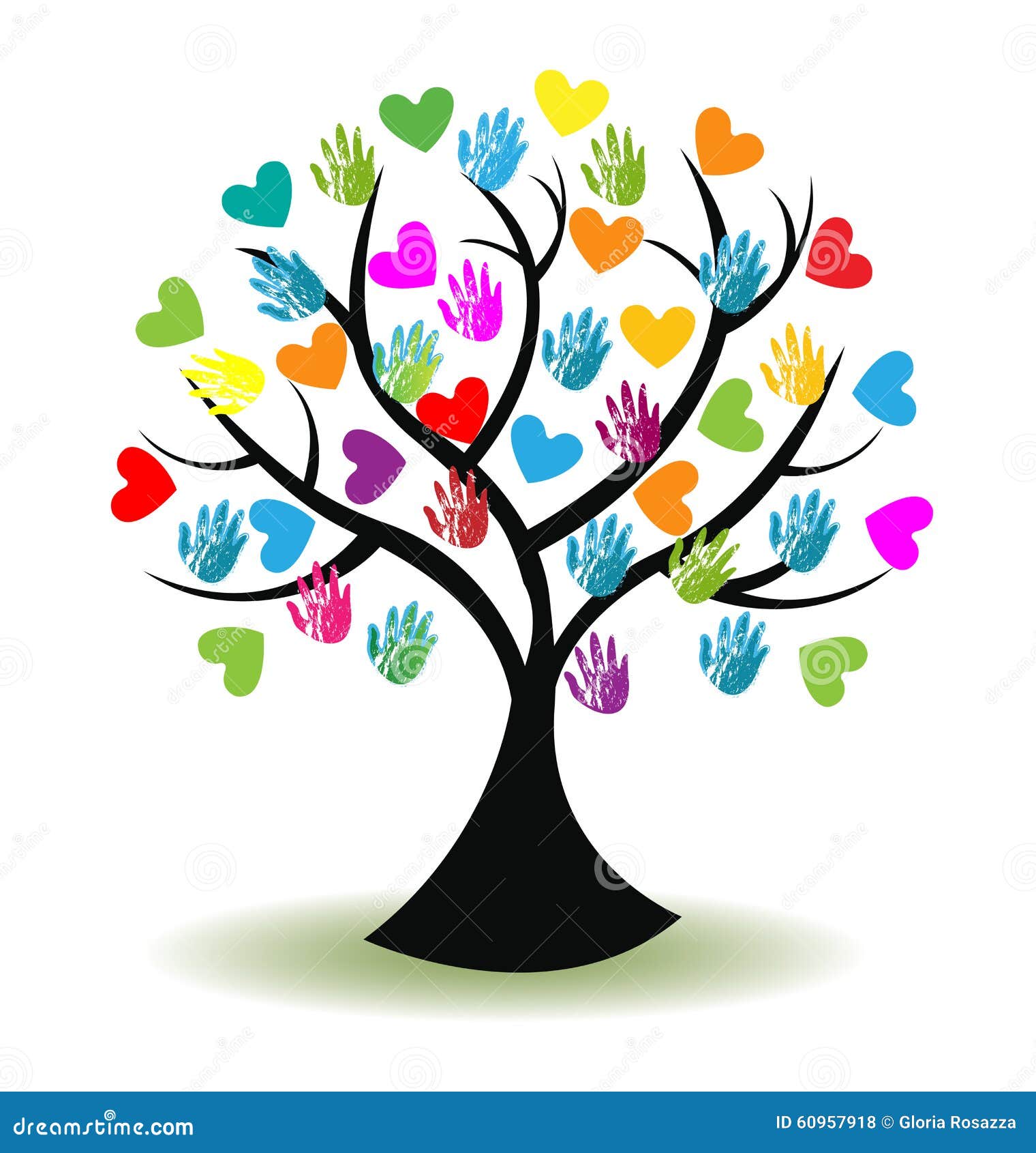 Hands Tree Logo Cartoon Vector | CartoonDealer.com #32535265