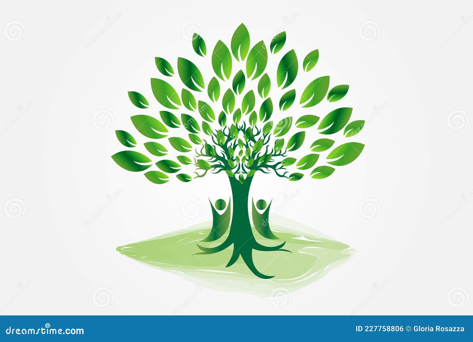 Logo Tree Successful People Symbol Stock Vector - Illustration of ...