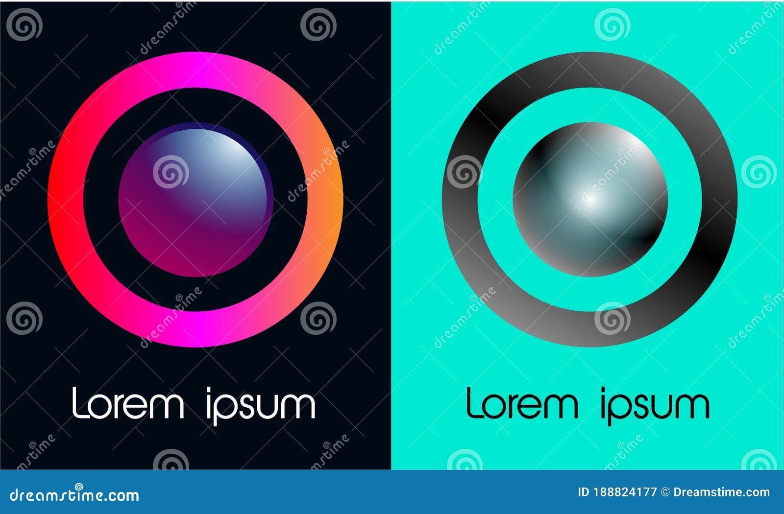 Simple and Futuristic Circle Logo Stock Illustration - Illustration of ...