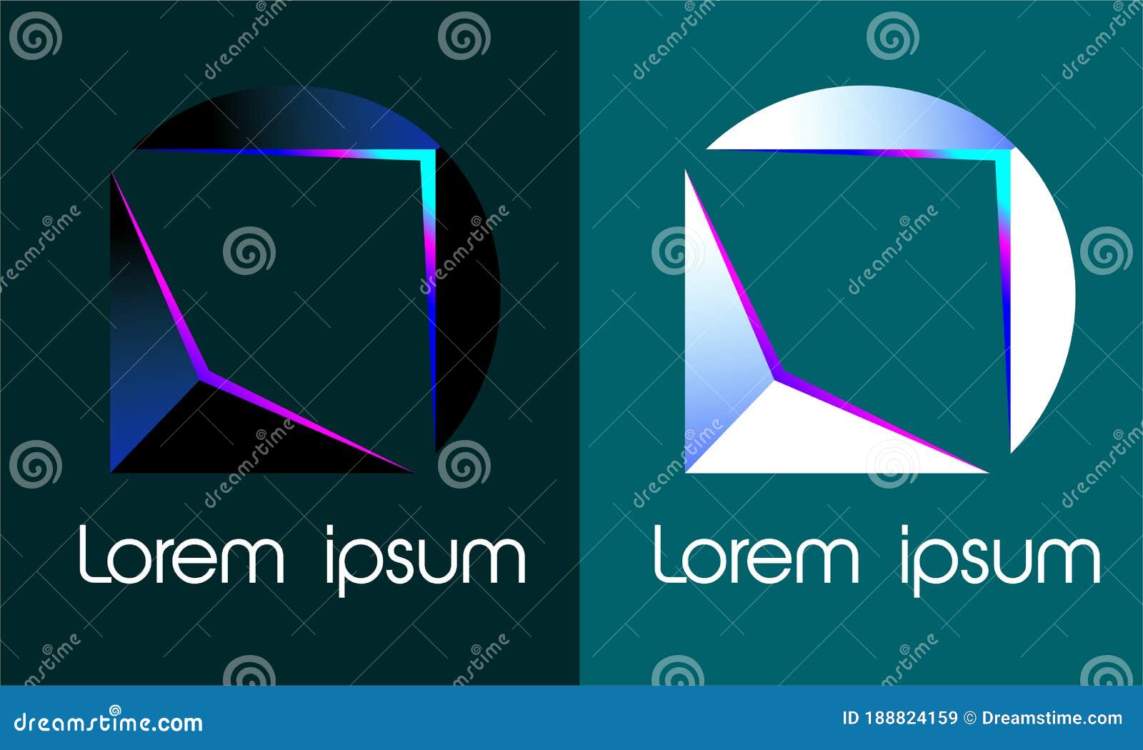 Futuristic Triangular and Semicircle Logos Stock Illustration ...