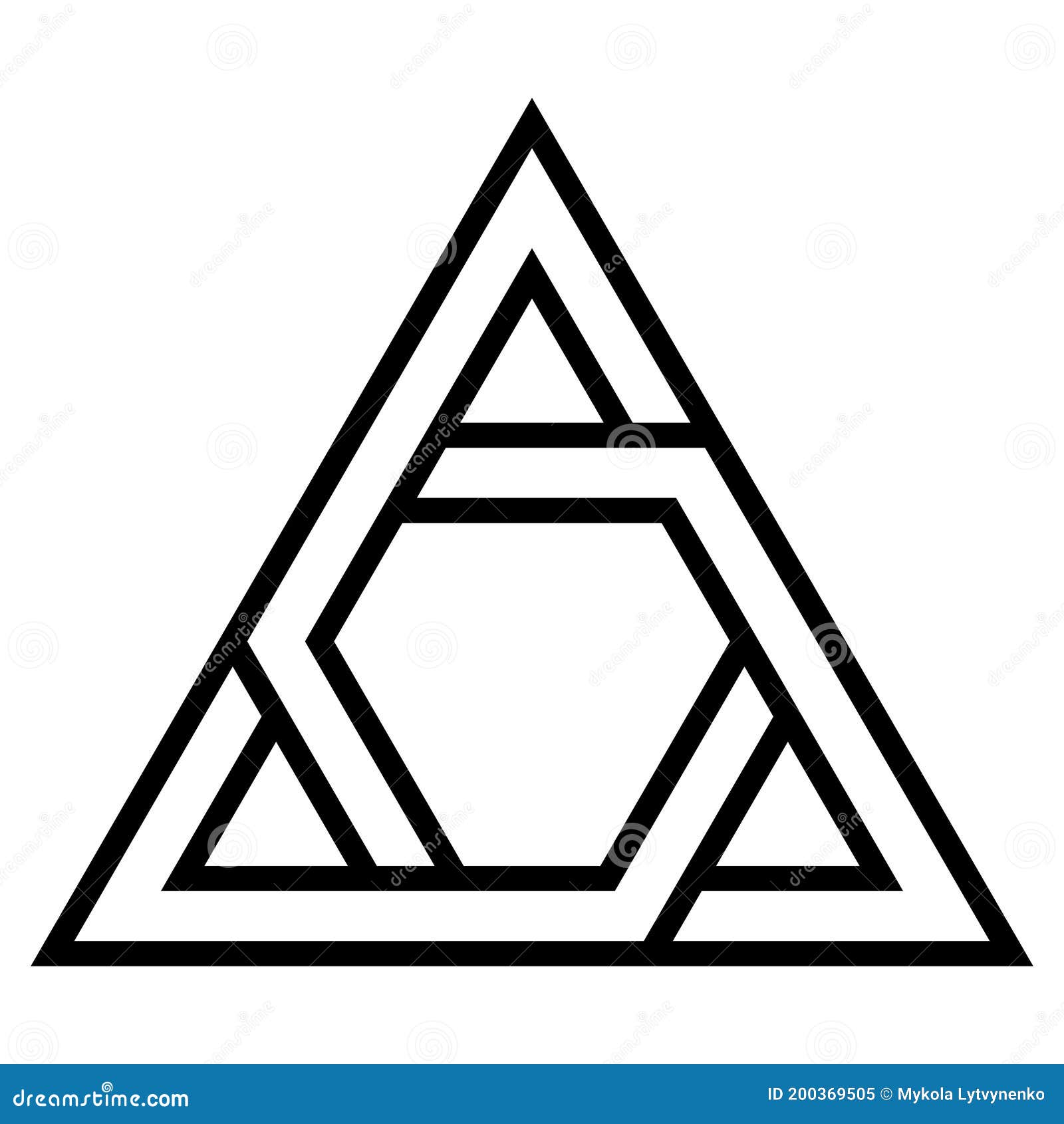 Logo Triangle Sign Closed System, the Vector Triangle with Twisted ...