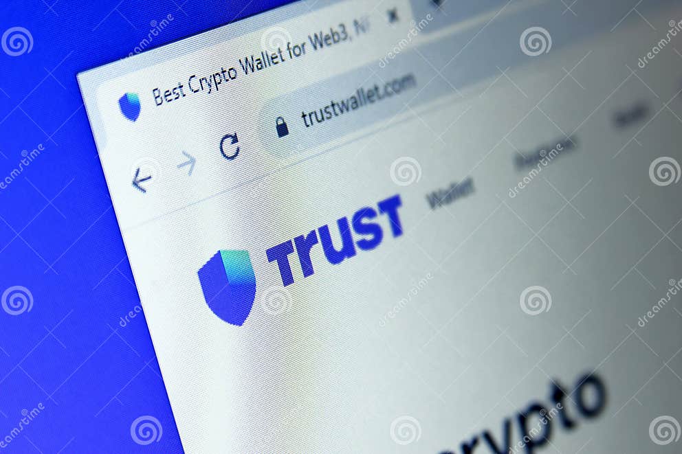 Trust Wallet logo editorial stock photo. Image of international - 297066778
