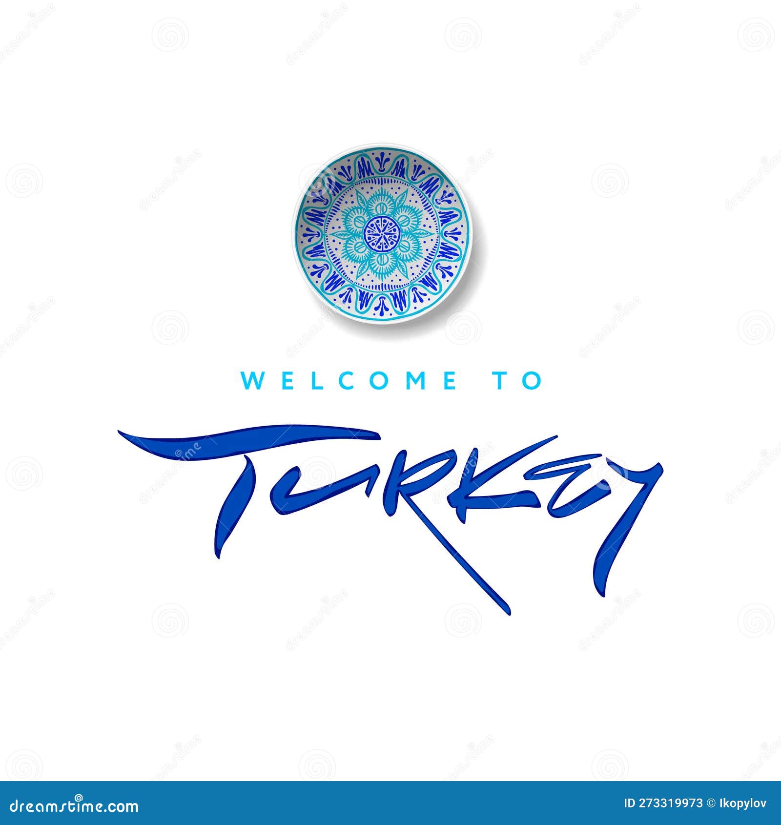 Logo for Turkey with Blue Arabic Plate, Turkish Symbol Stock Vector ...