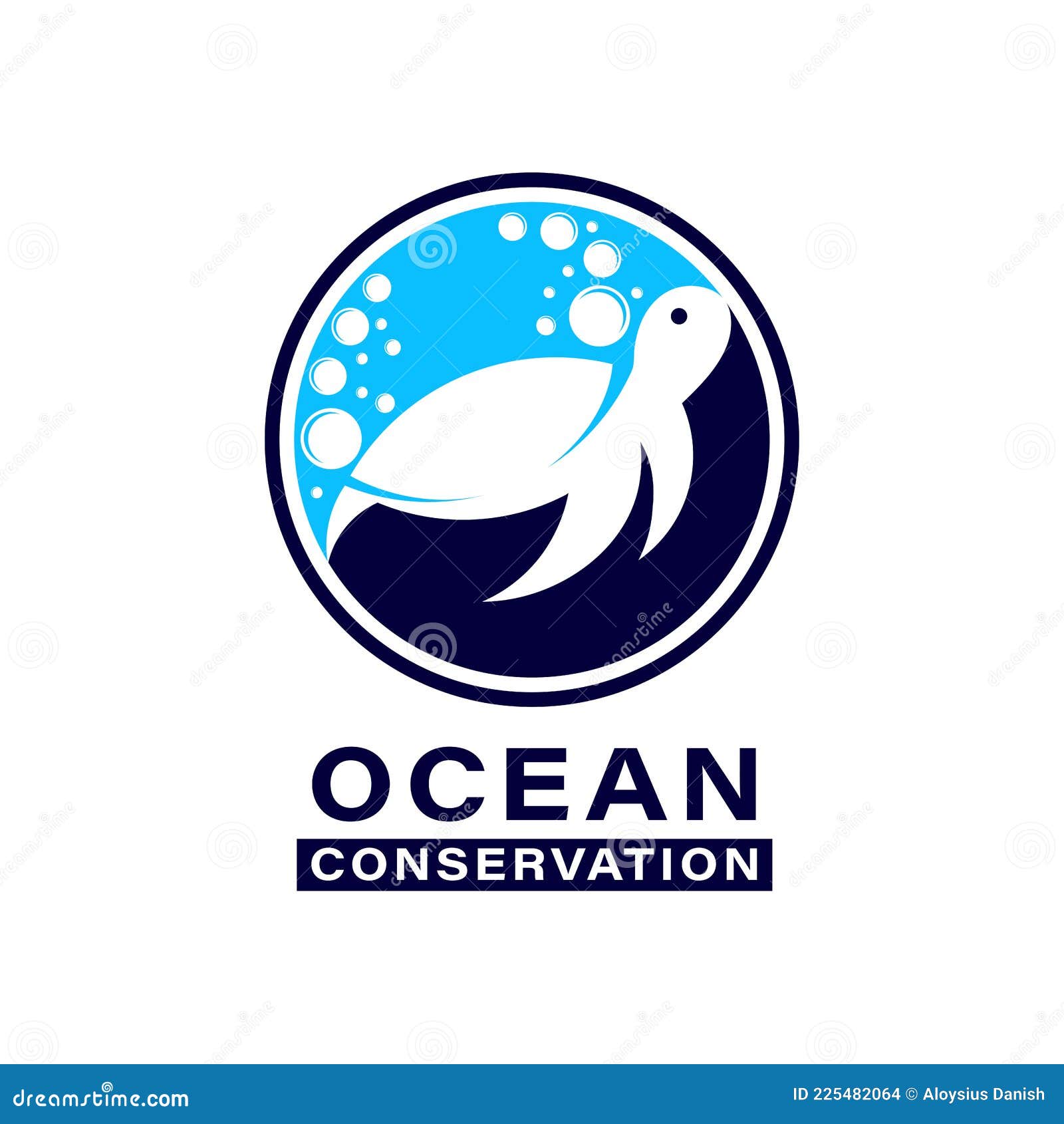 Modern and Luxury Style for Ocean Conservation Logo. with a Blue Turtle ...