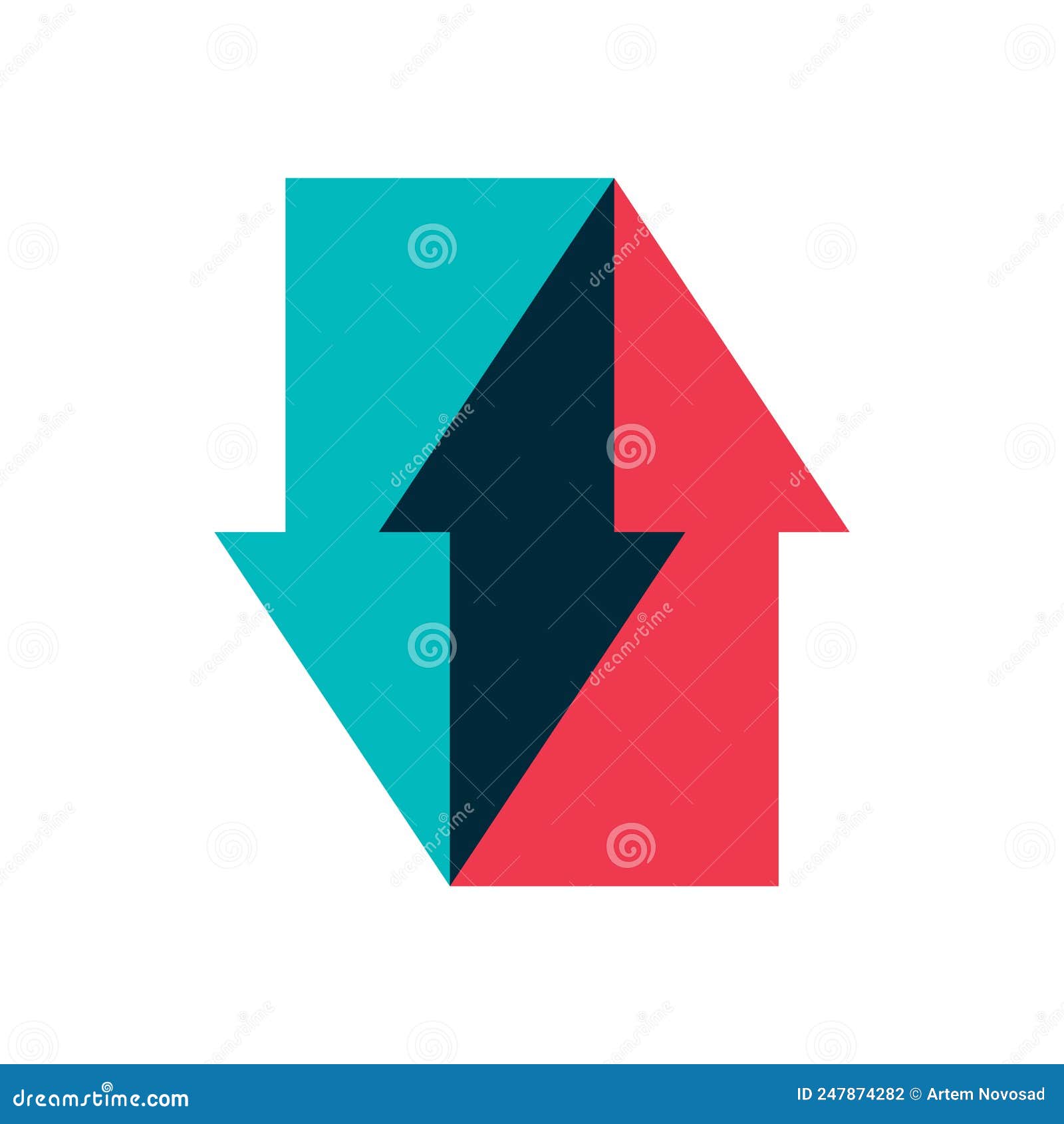 Logo of Two Arrows, Indicating a Change in Direction of Movement with ...