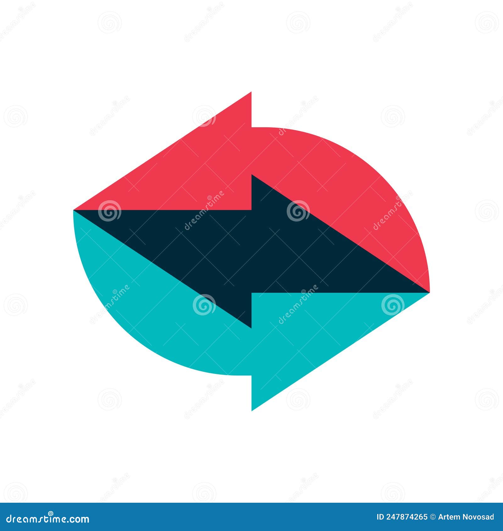 Logo of Two Arrows Moving in a Circle One after the Other with Overlap ...