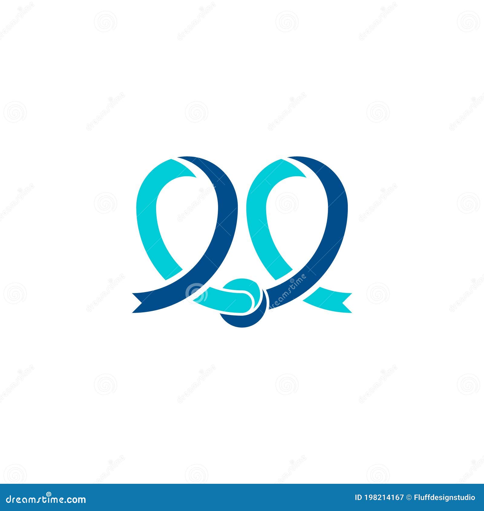 Logo of Two Circular Ribbons Tied in a Knot Stock Vector - Illustration ...