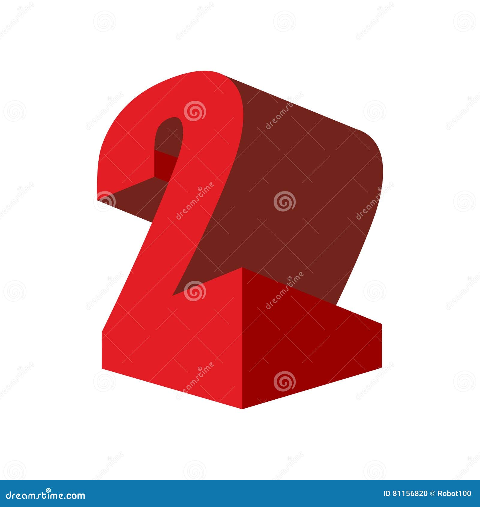 2 logo. Two 3D emblem stock vector. Illustration of logotype - 81156820