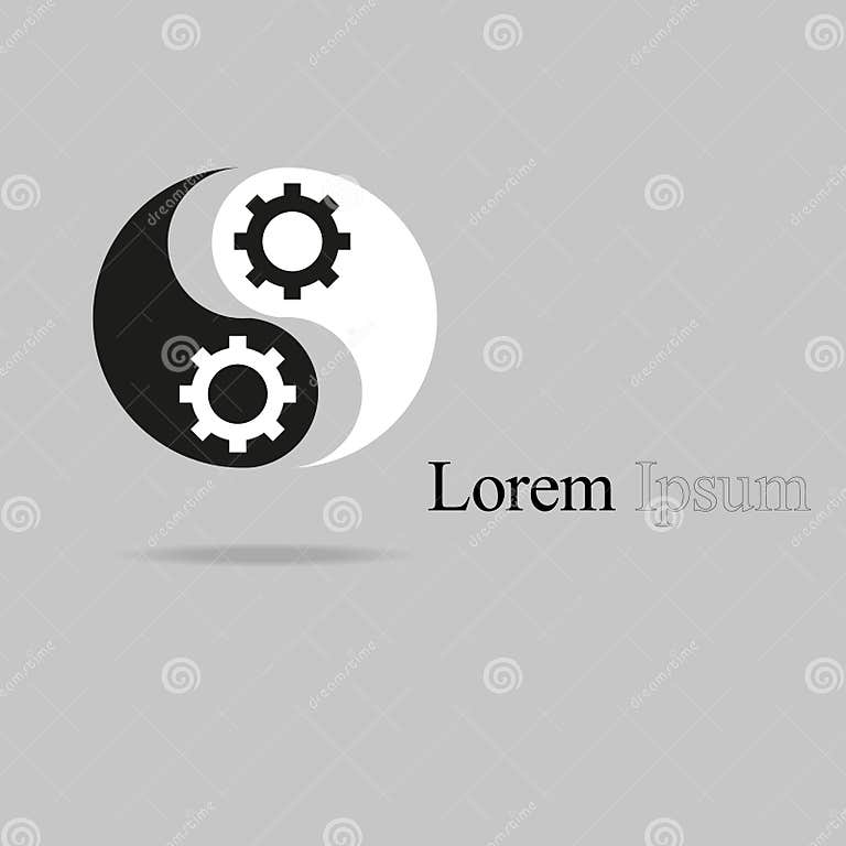 Logo with Two Elements with Text Stock Illustration - Illustration of ...