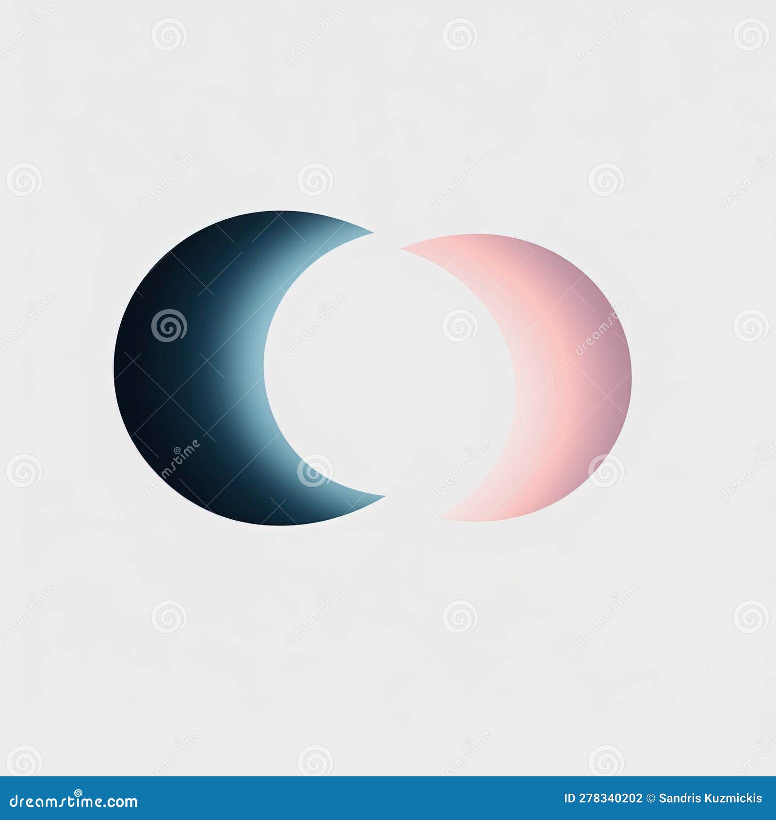 Logo of Two Half Shaped Moons. Generative AI Stock Illustration ...