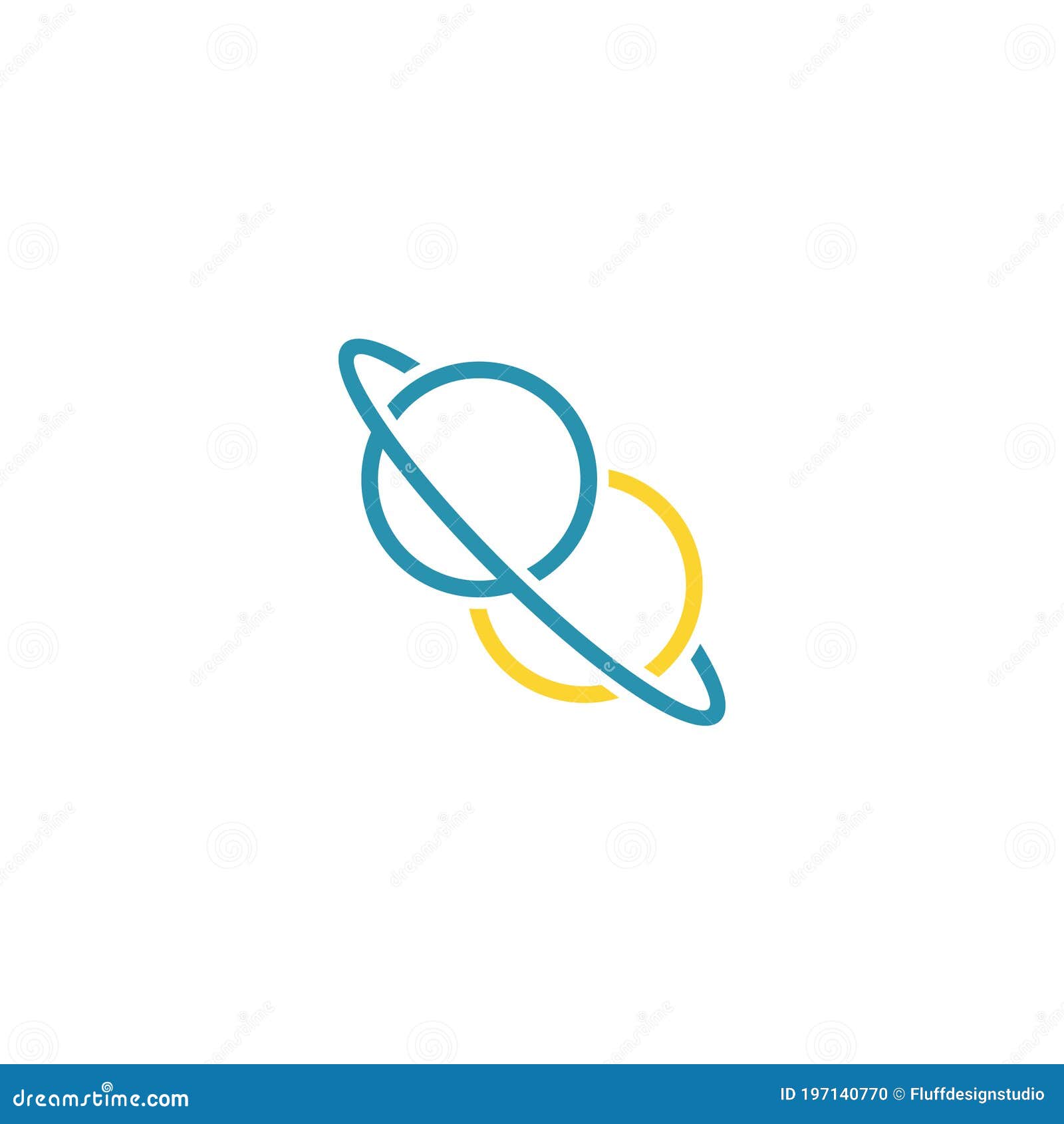 Logo of Two Planets with a Ring Orbiting Stock Vector - Illustration of ...