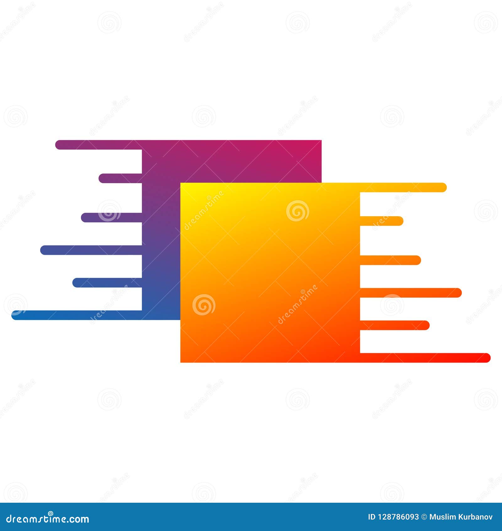 Logo with Two Squares with Motion Effect. Vector Stock Vector ...