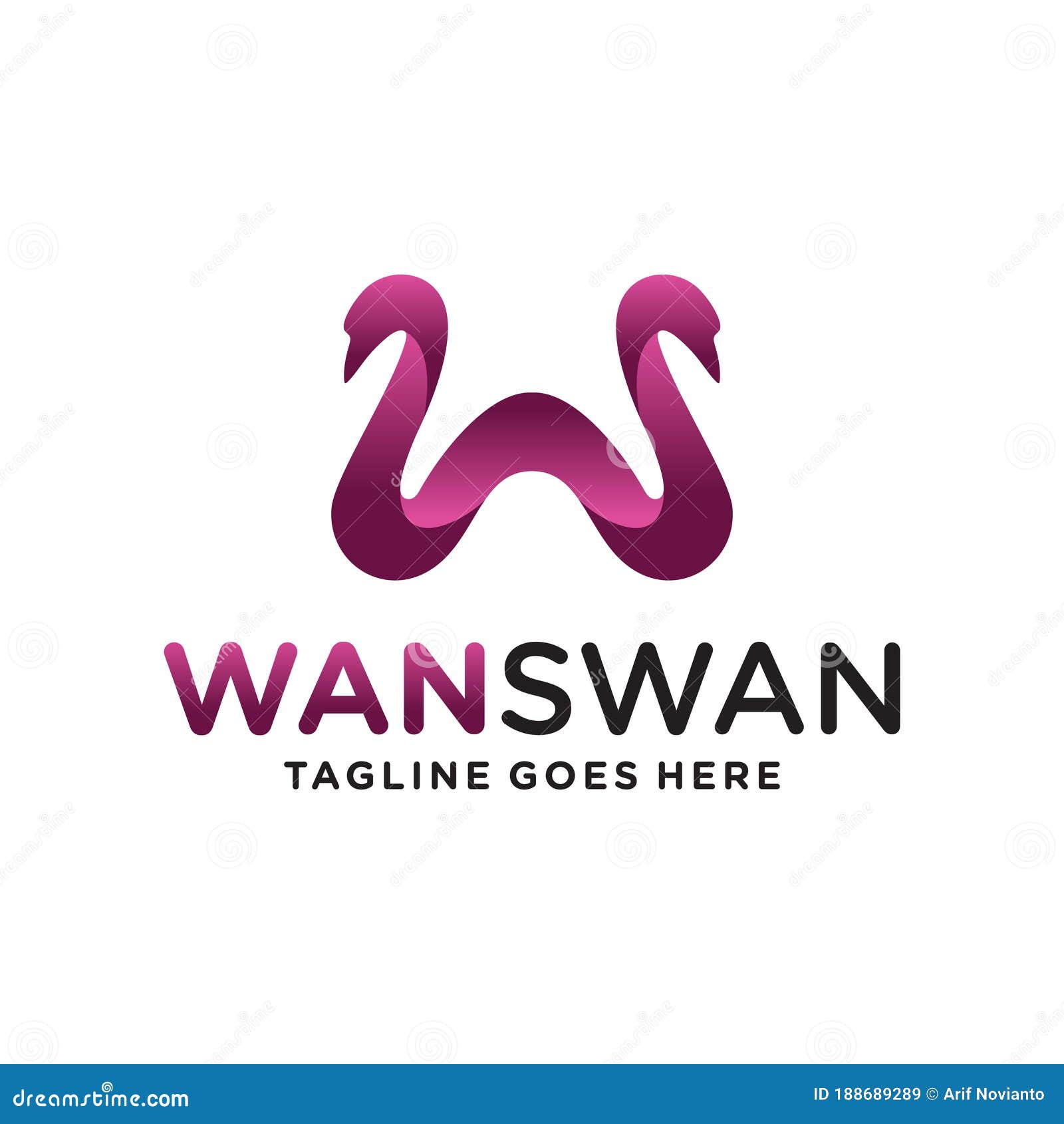 The logo of two swan heads stock vector. Illustration of graphic ...