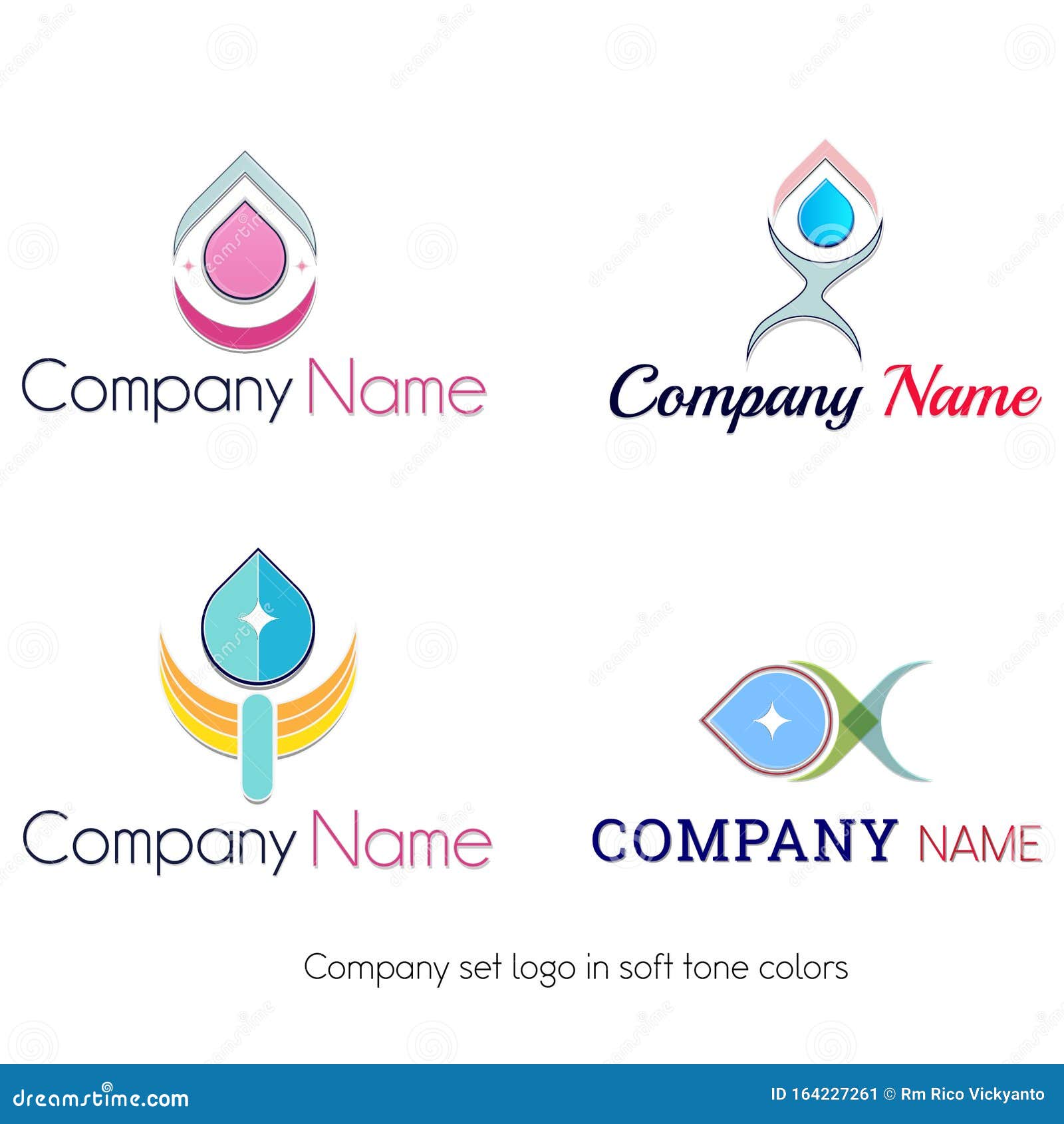 Logo Type Vector in Soft Tone Colors Stock Illustration - Illustration ...
