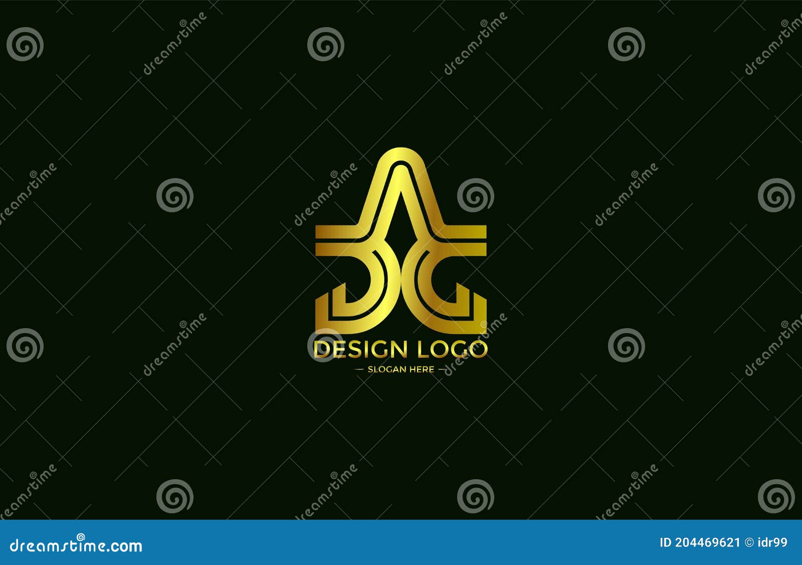 Logo Typography Initial Letter AGG Linear Monogram Font Stock ...