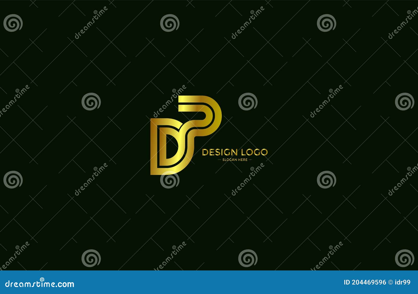 Logo Typography Initial Letter DP Linear Monogram Font Stock ...
