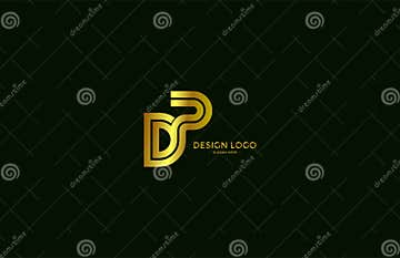 Logo Typography Initial Letter DP Linear Monogram Font Stock ...