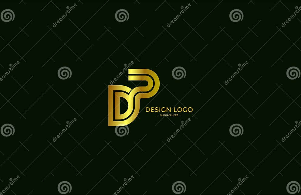 Logo Typography Initial Letter DP Linear Monogram Font Stock ...