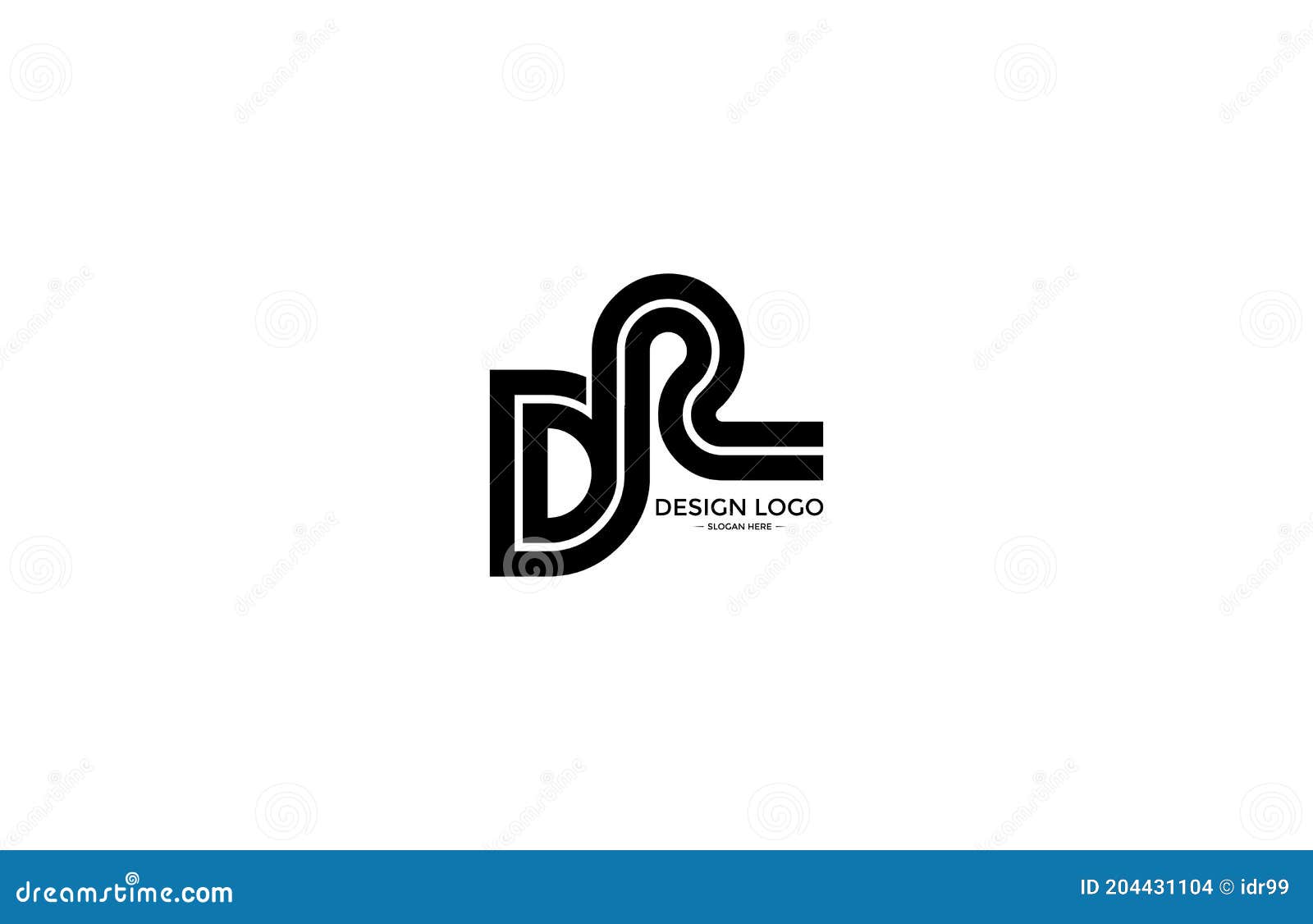 Logo Typography Initial Letter DR Linear Monogram Font Stock ...