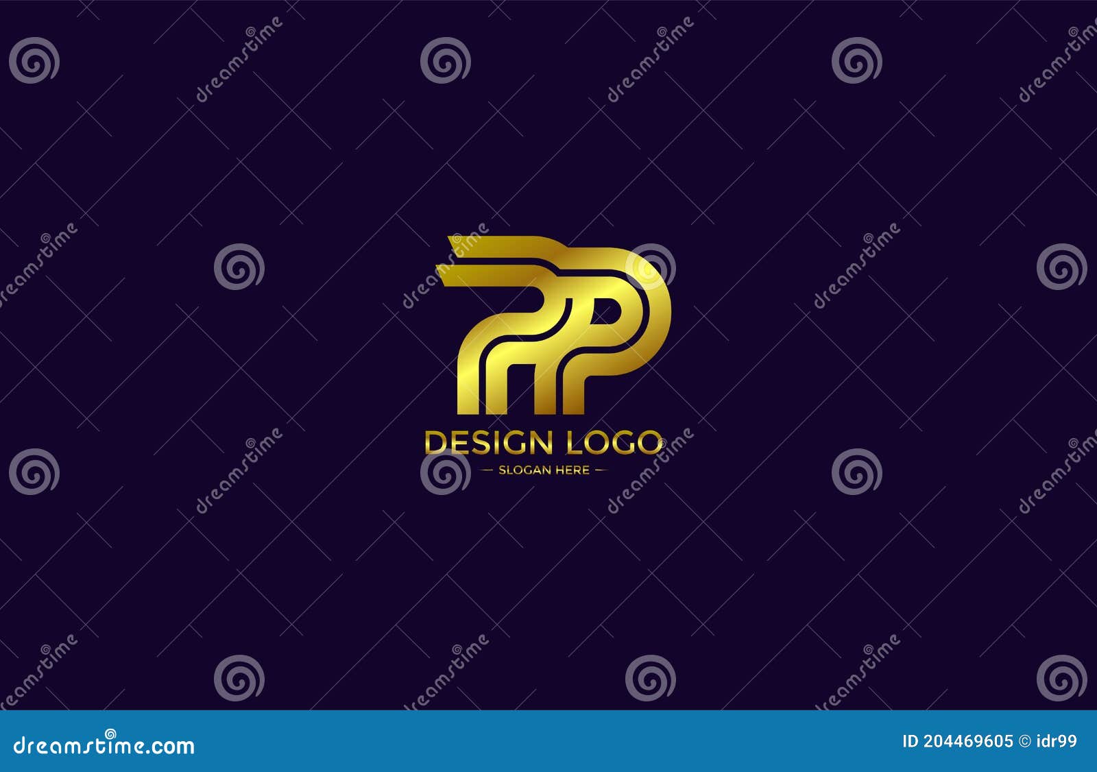 Logo Typography Initial Letter PP Linear Monogram Font Stock ...