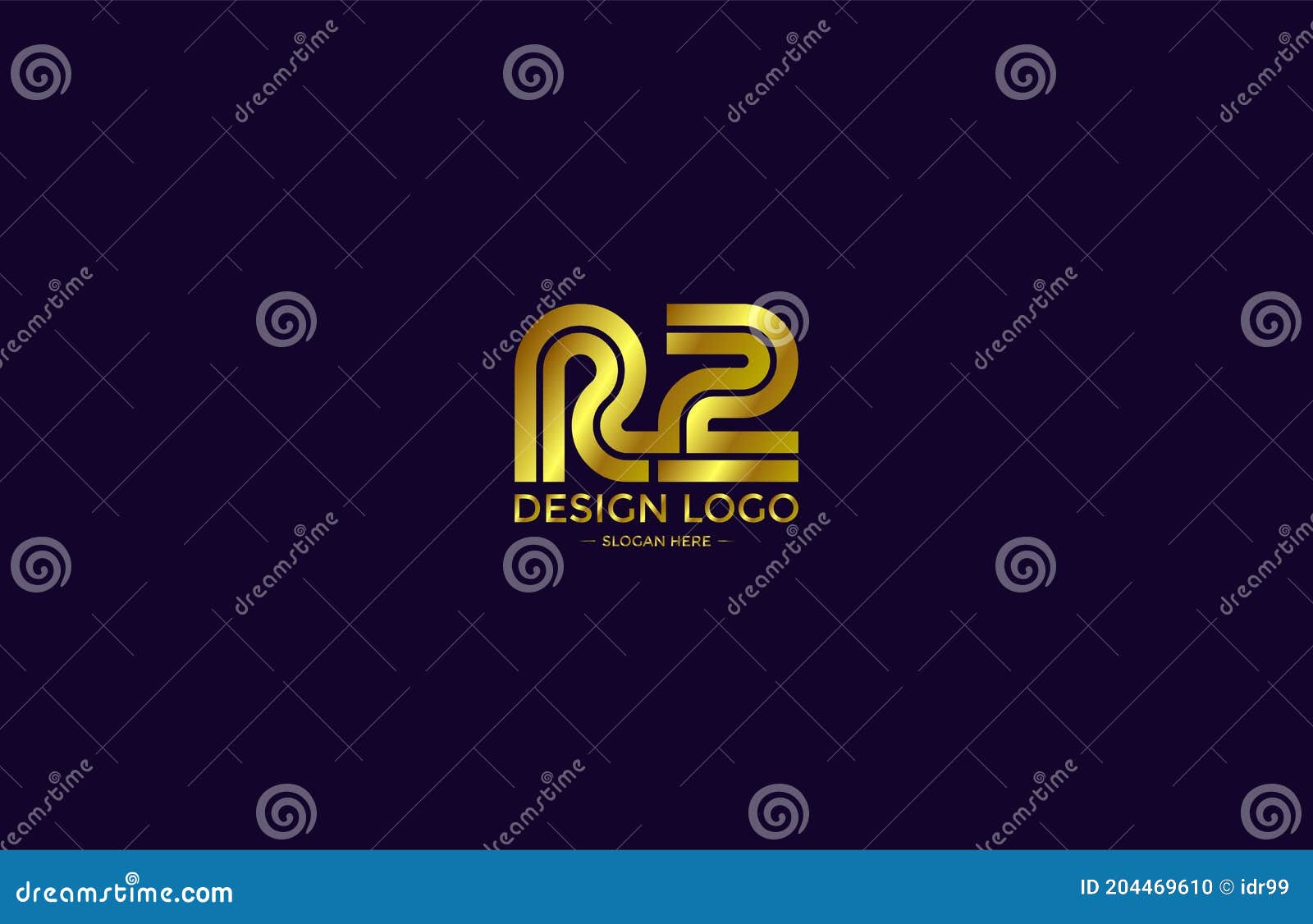 Logo Typography Initial Letter R2 Linear Monogram Font Stock ...