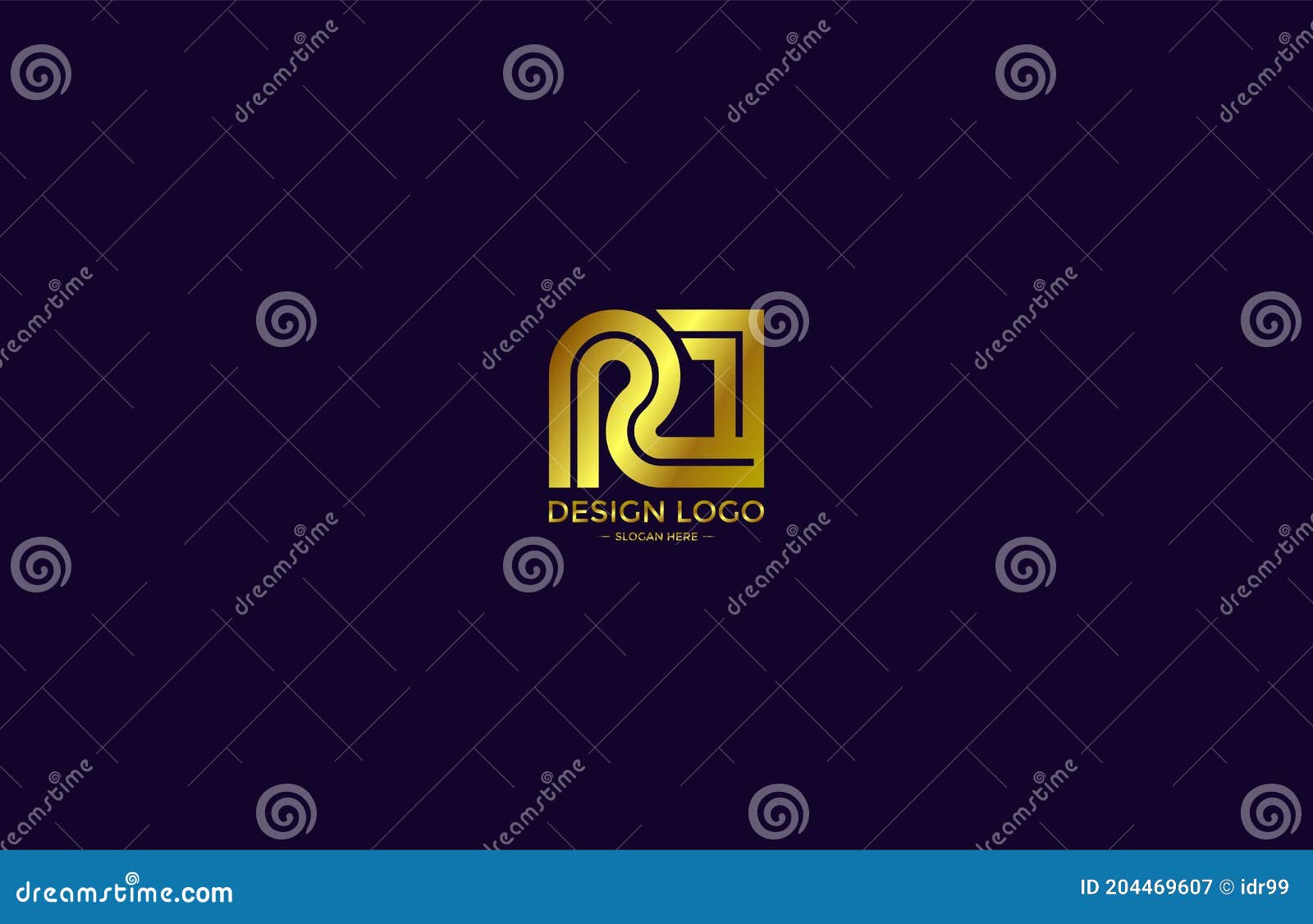 Logo Typography Initial Letter R1 Linear Monogram Font Royalty-Free ...