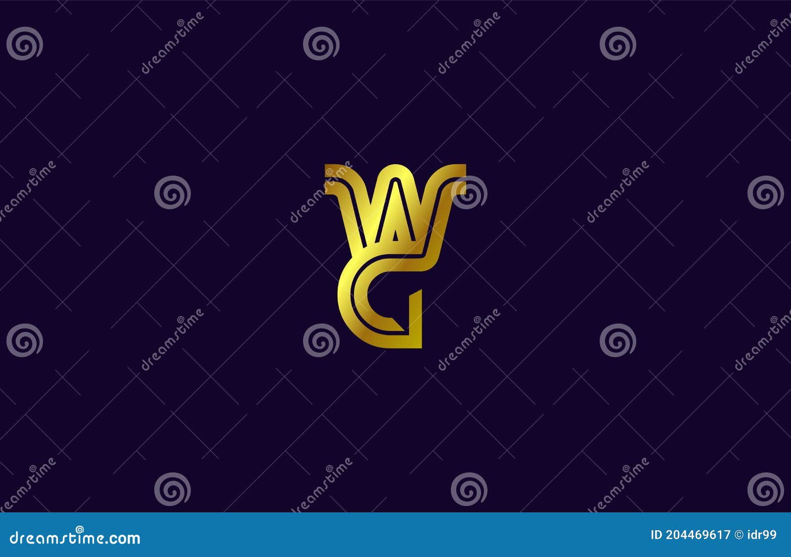 Logo Typography Initial Letter WG Linear Monogram Font Stock ...