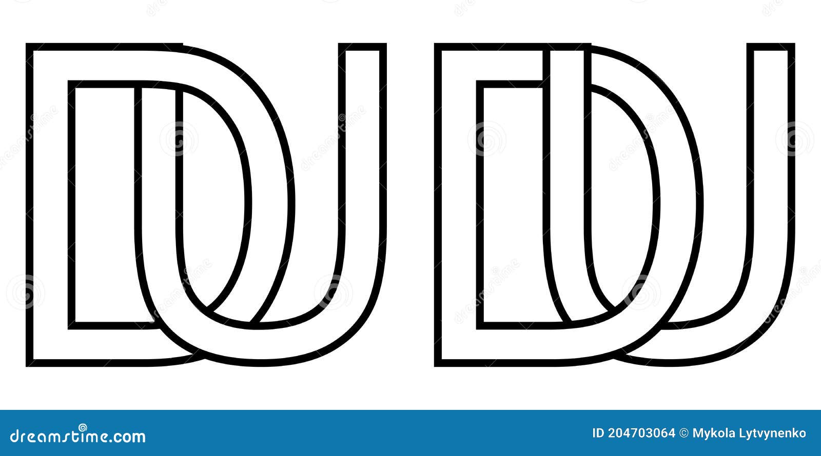 Logo Ud and Du Icon Sign Two Interlaced Letters U D, Vector Logo Ud Du ...