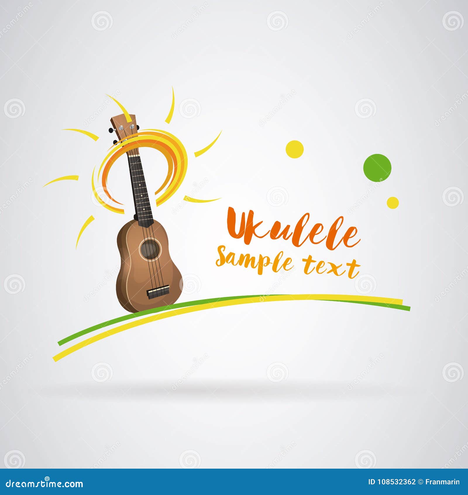Logo ukulele guitar stock vector. Illustration of instrument - 108532362