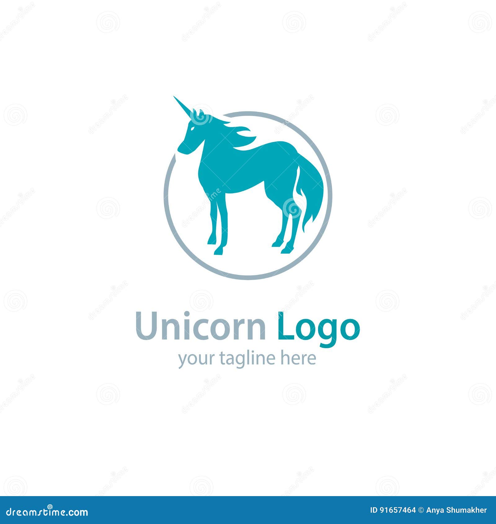 Logo with a Unicorn on a White Background Stock Illustration ...