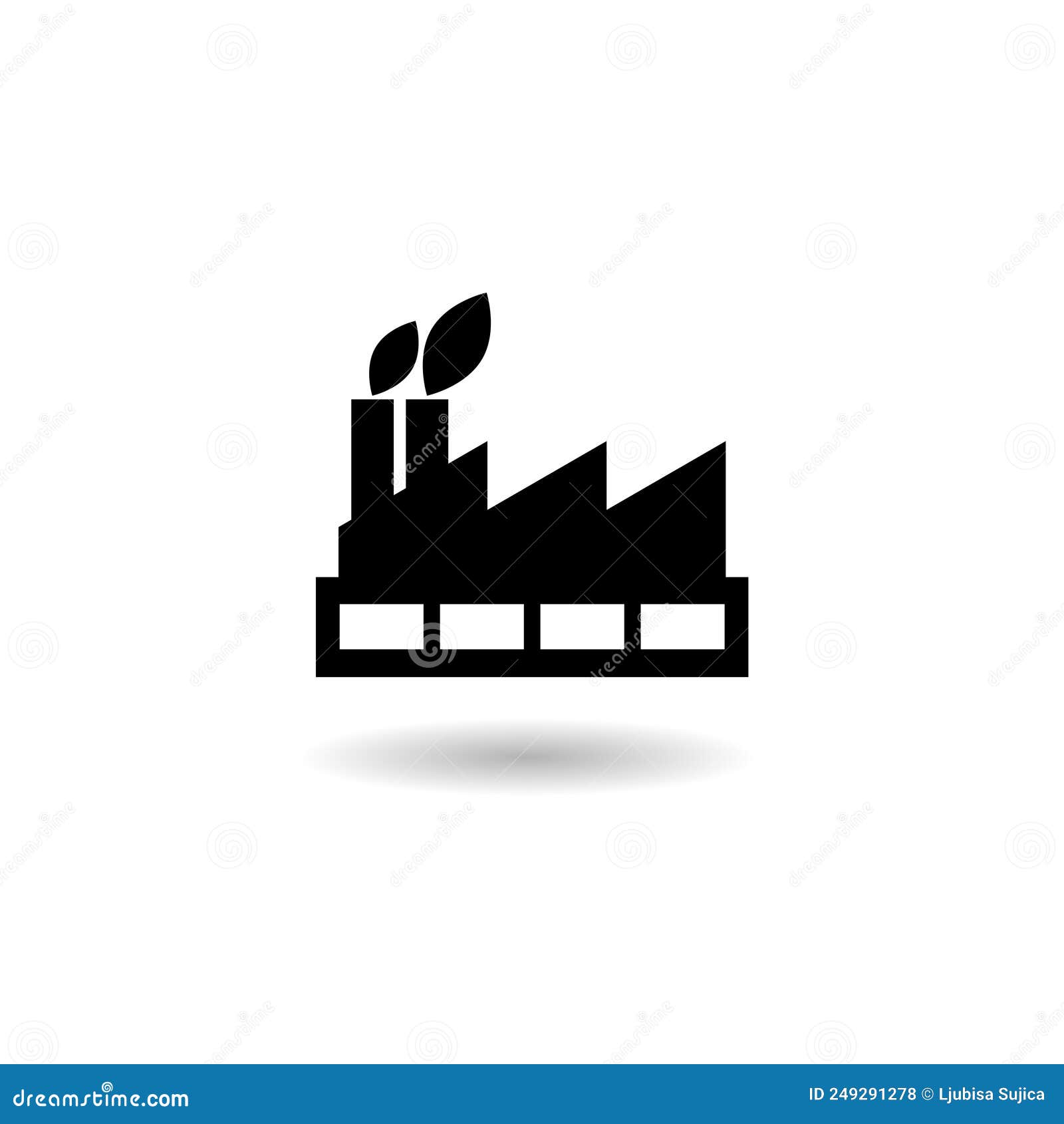 Logo Usine Et Feuille Avec Ombre Illustration de Vecteur - Illustration ...