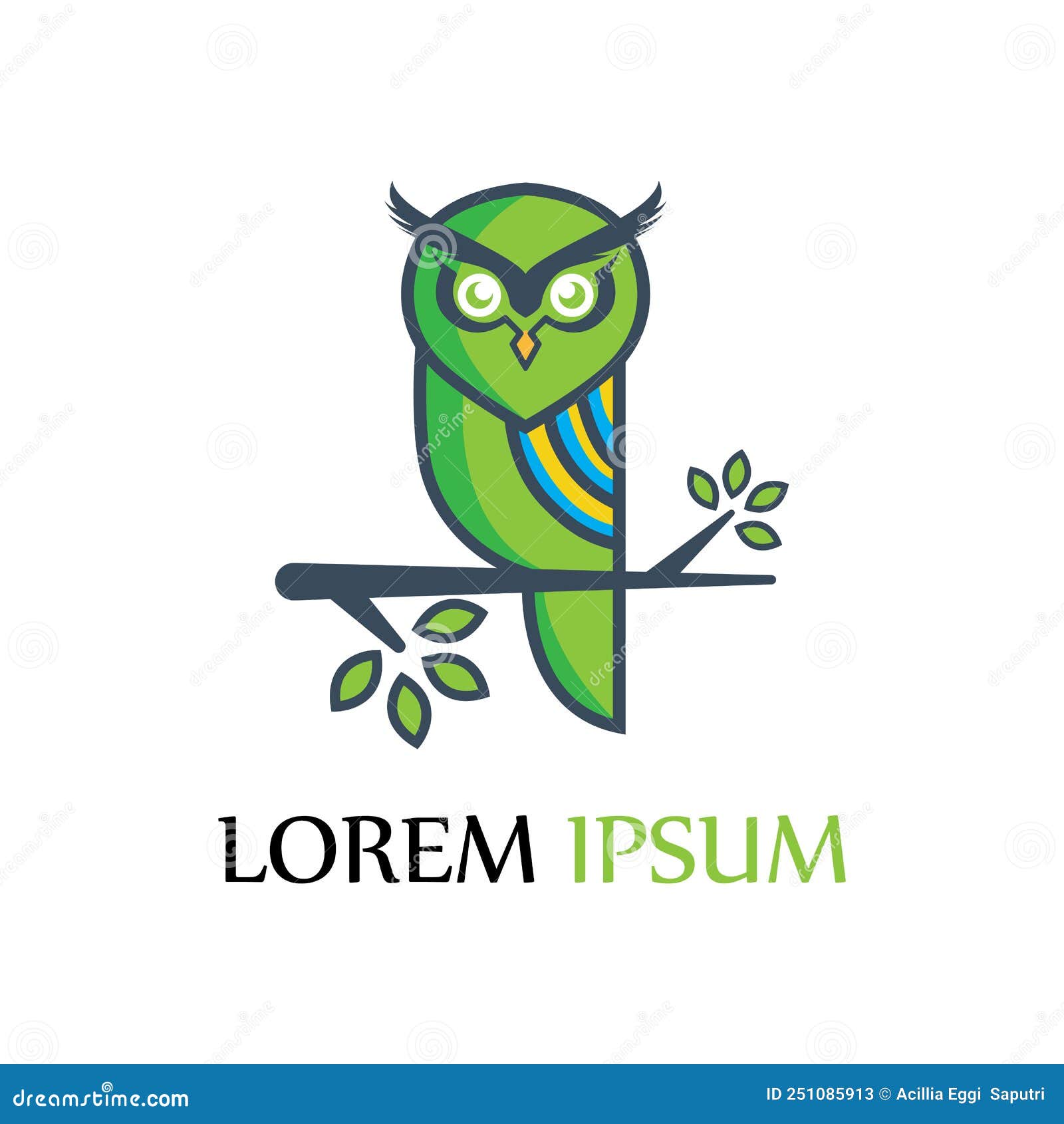 Logo Van De Uil En Symboolvector Stock Illustratie - Illustration of ...