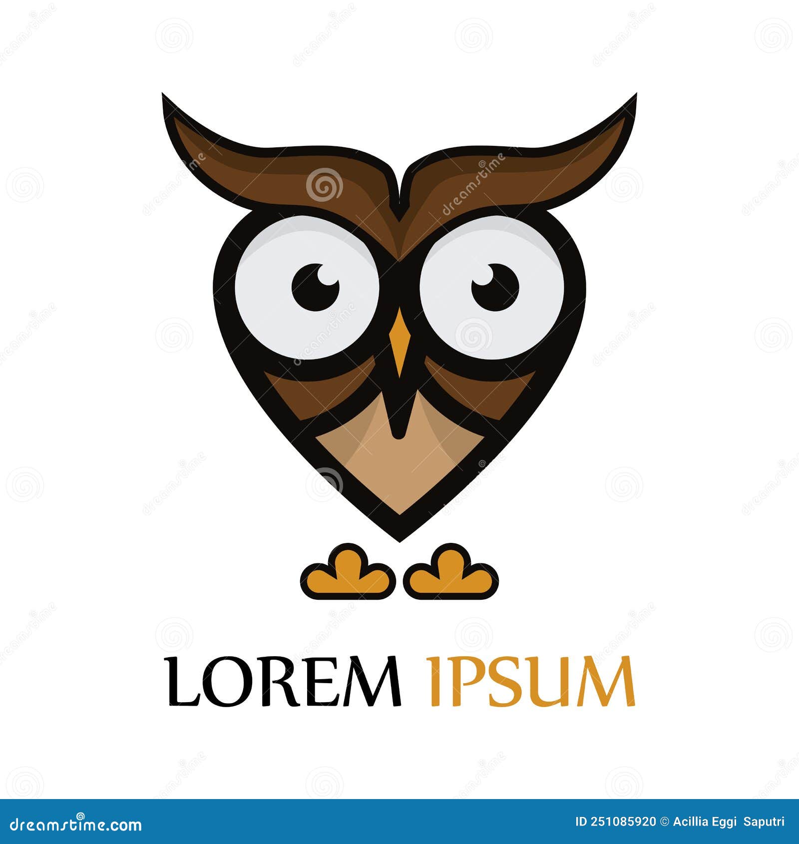 Logo Van De Uil En Symboolvector Stock Illustratie - Illustration of ...