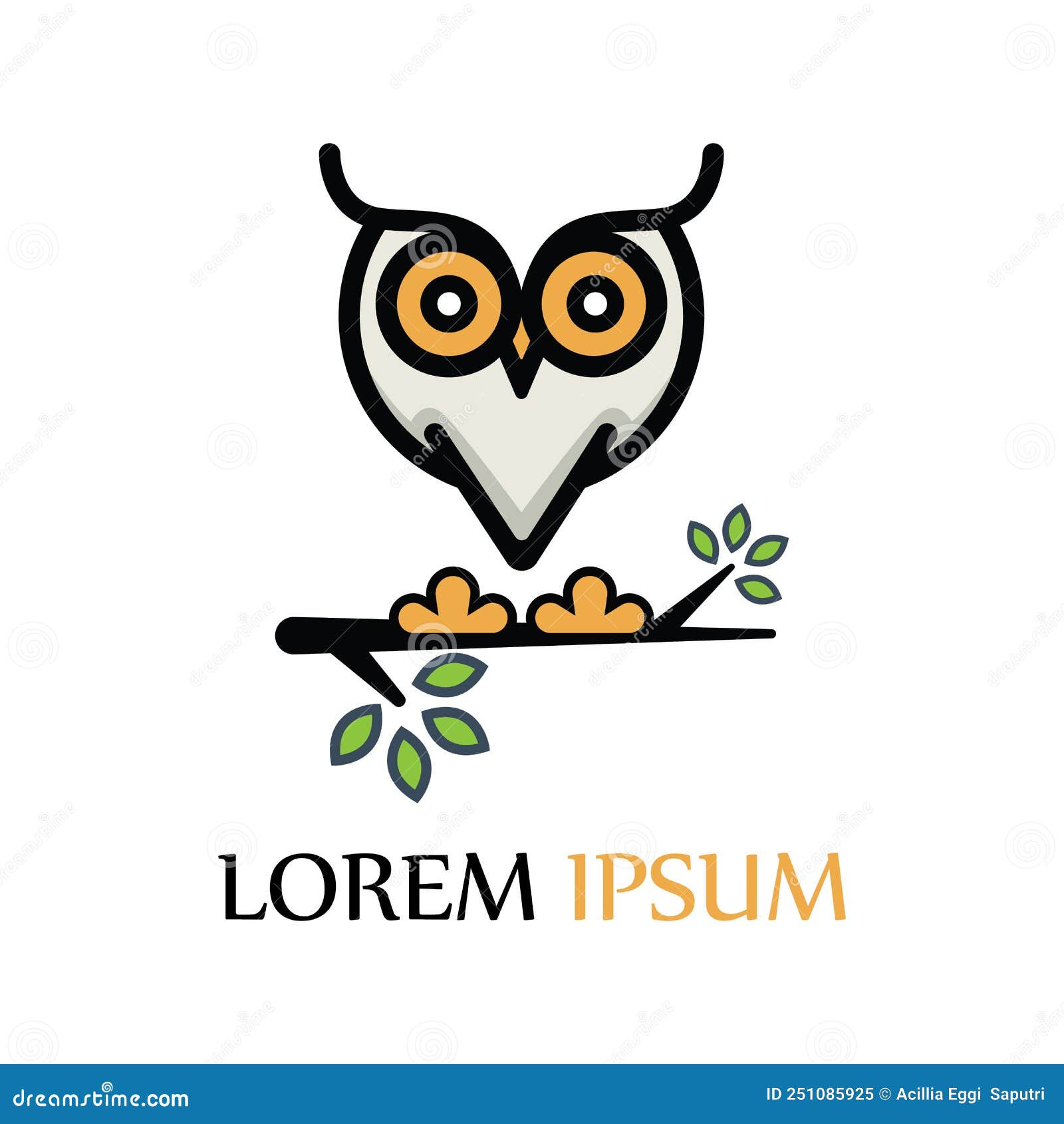 Logo Van De Uil En Symboolvector Stock Illustratie - Illustration of ...