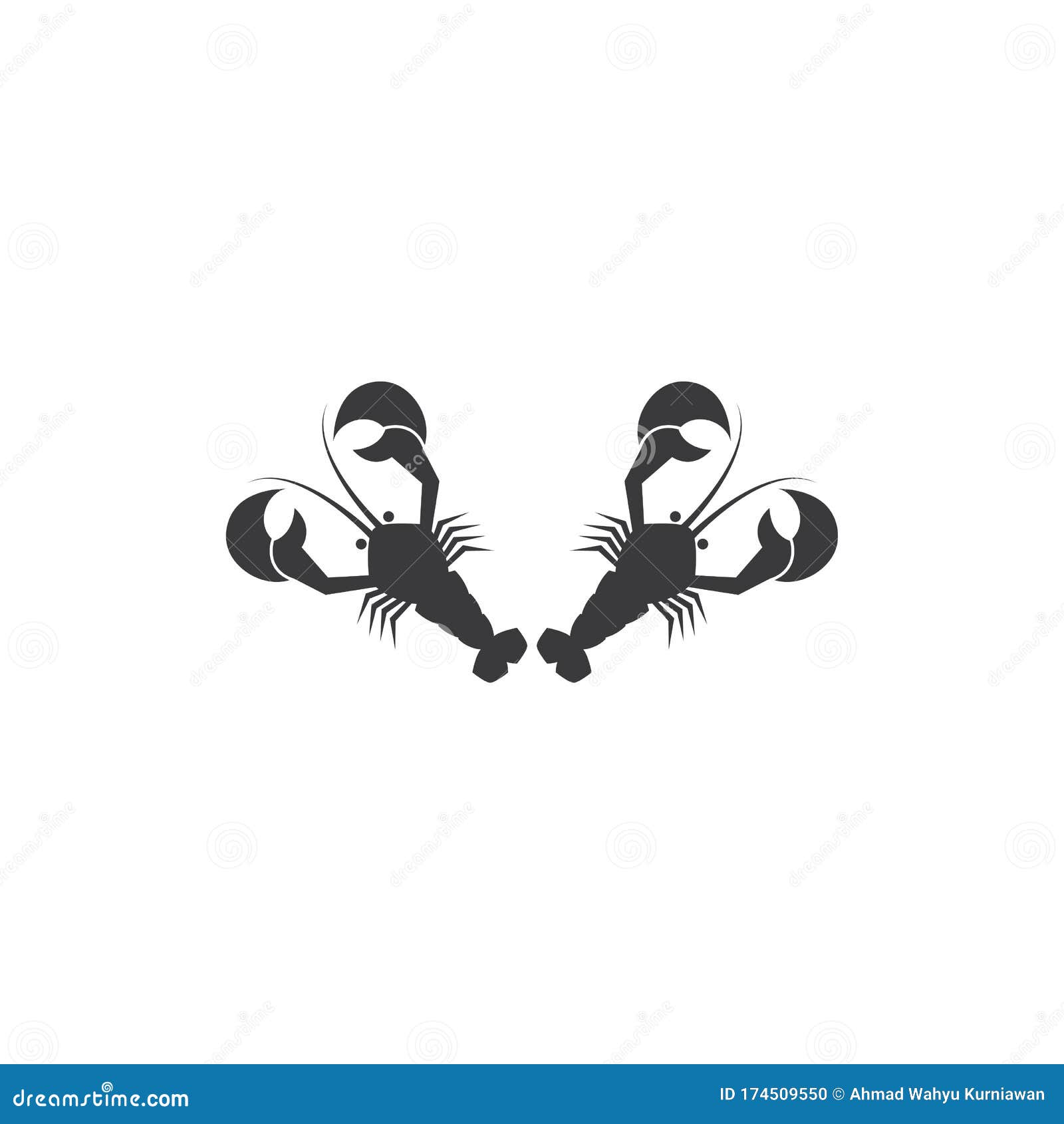 Logo van kreeft vector illustratie. Illustration of krab - 174509550