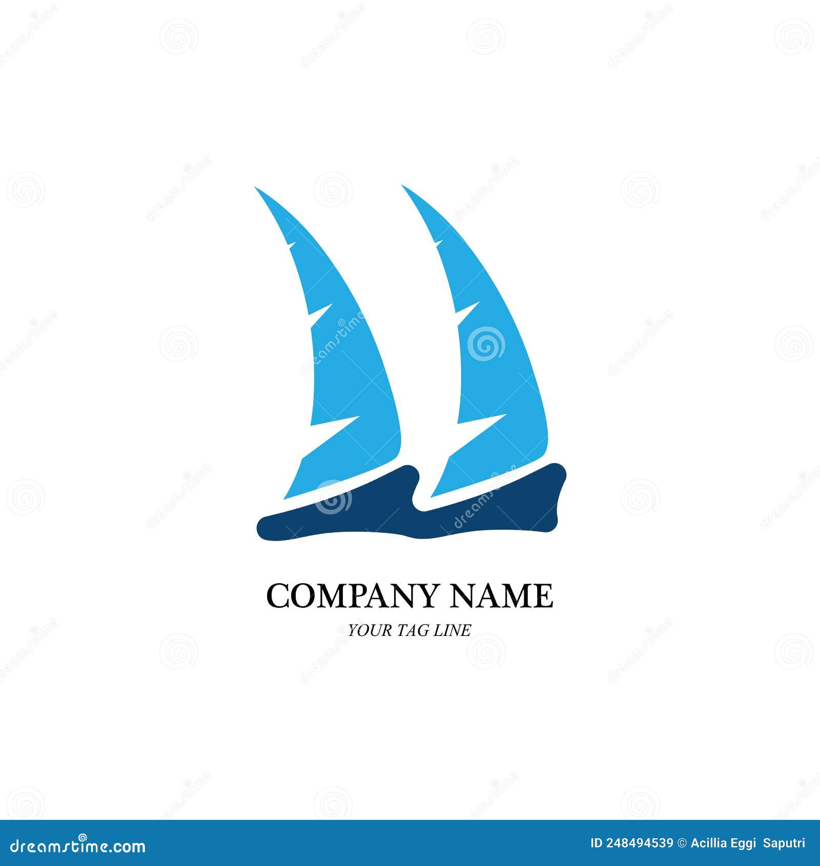Logo Van Zeilboot En Symboolvector Stock Illustratie - Illustration of ...