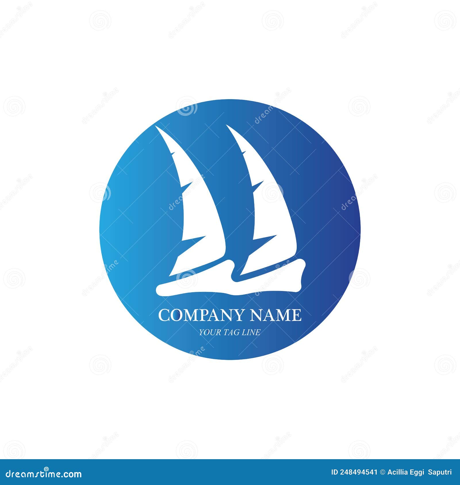 Logo Van Zeilboot En Symboolvector Stock Illustratie - Illustration of ...