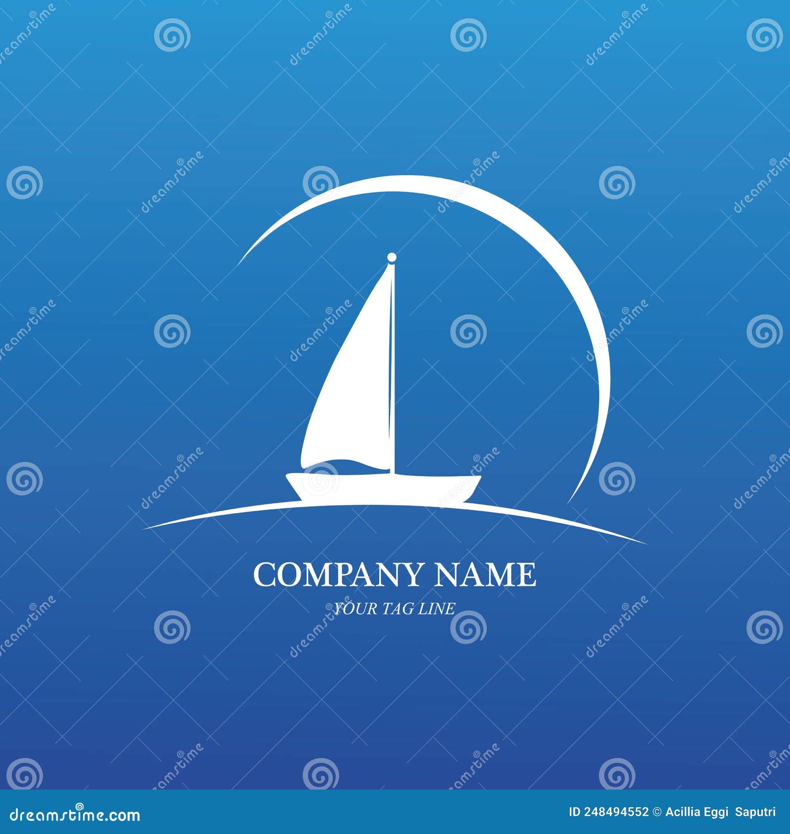 Logo Van Zeilboot En Symboolvector Stock Illustratie - Illustration of ...