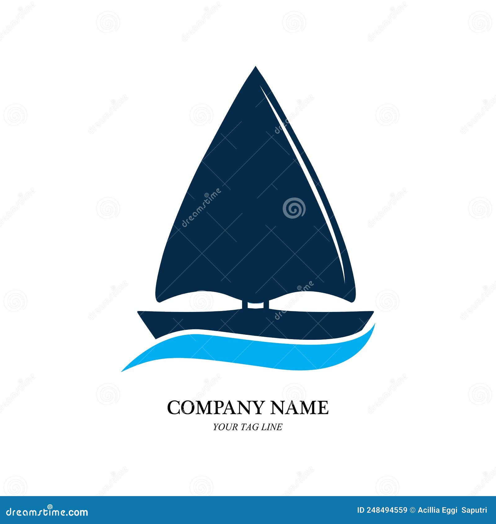 Logo Van Zeilboot En Symboolvector Stock Illustratie - Illustration of ...
