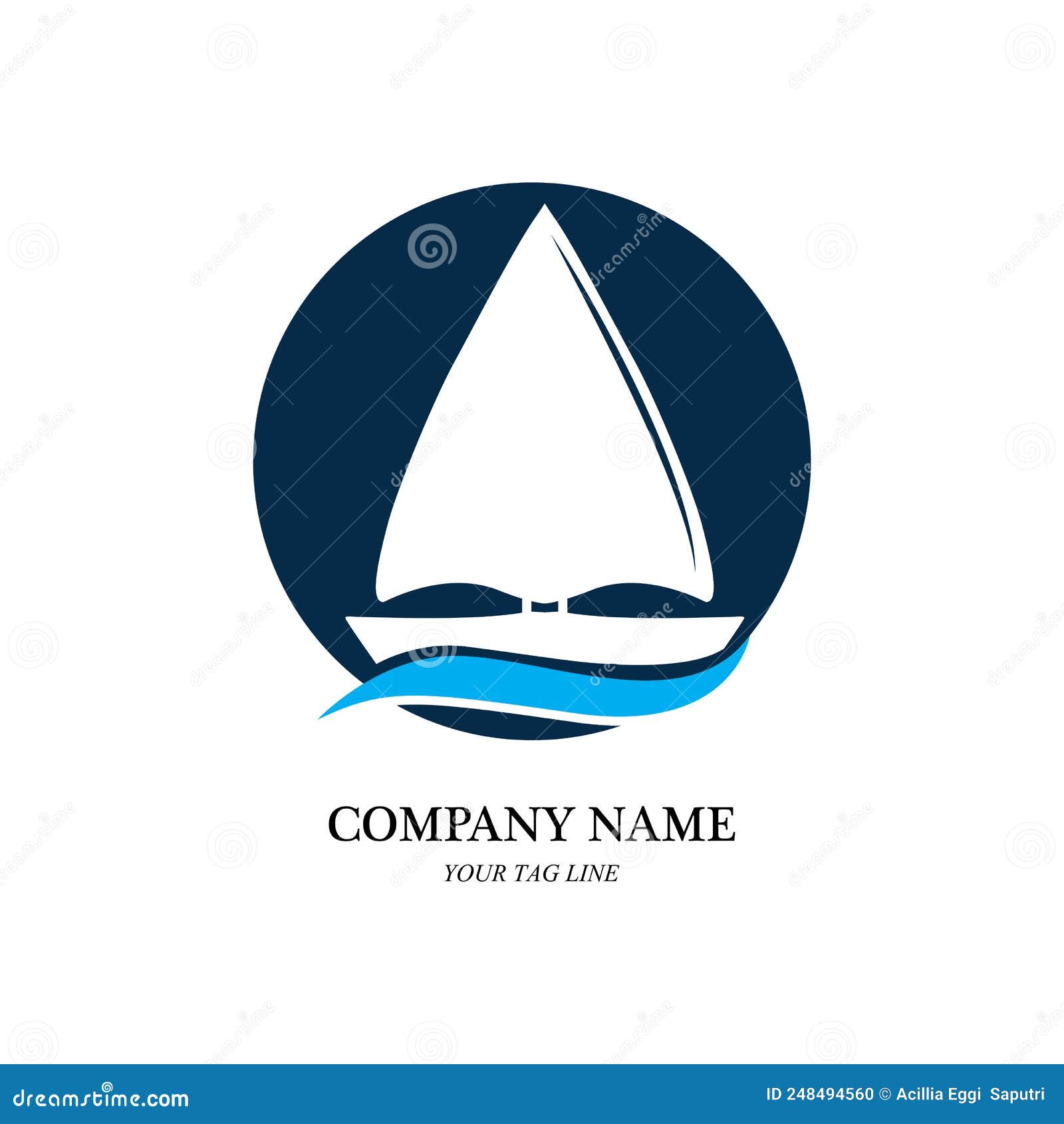 Logo Van Zeilboot En Symboolvector Stock Illustratie - Illustration of ...