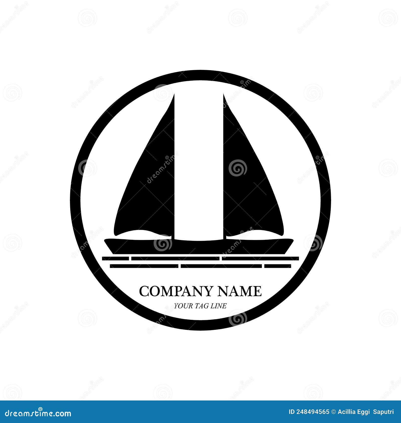 Logo Van Zeilboot En Symboolvector Stock Illustratie - Illustration of ...