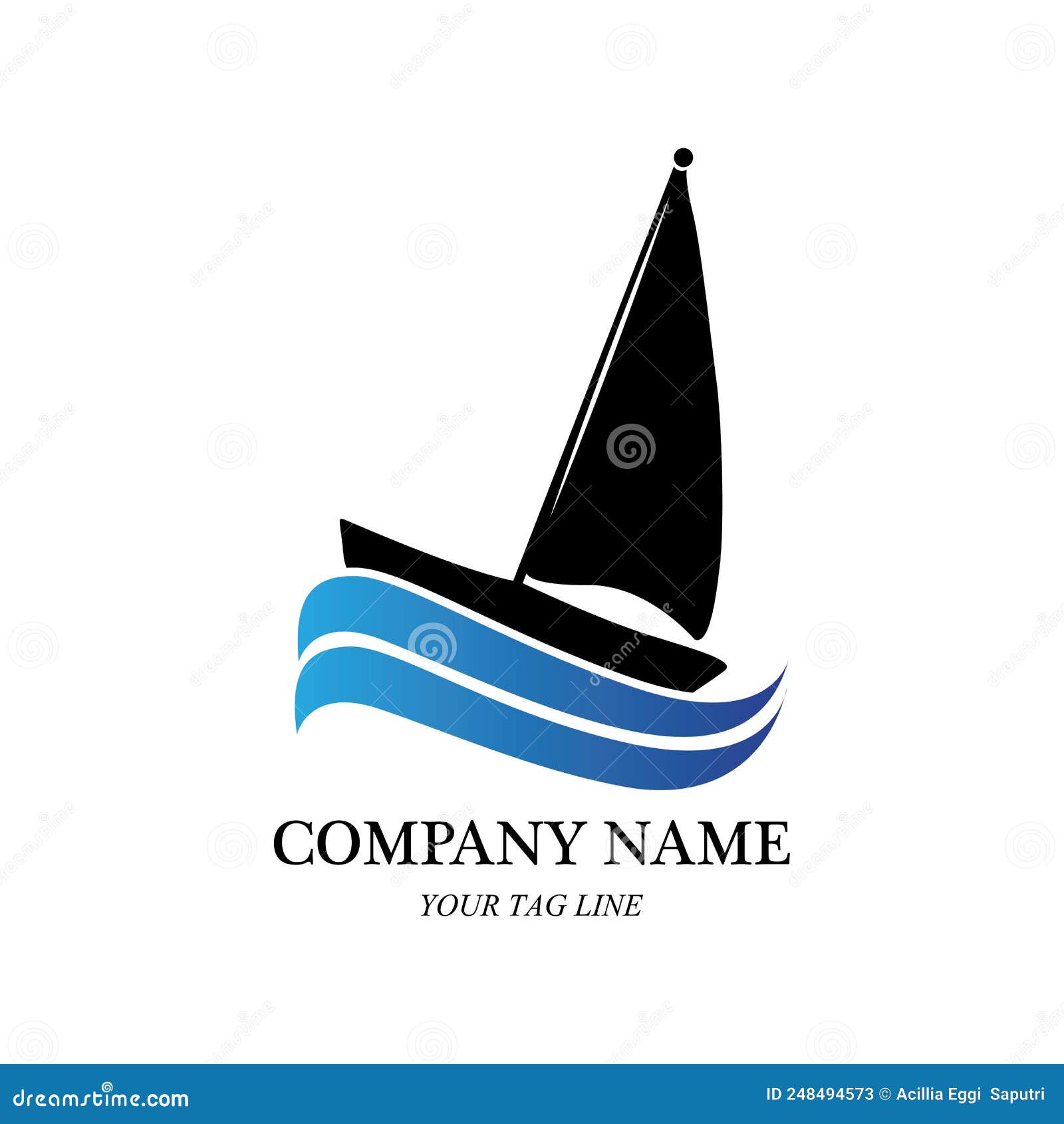 Logo Van Zeilboot En Symboolvector Stock Illustratie - Illustration of ...