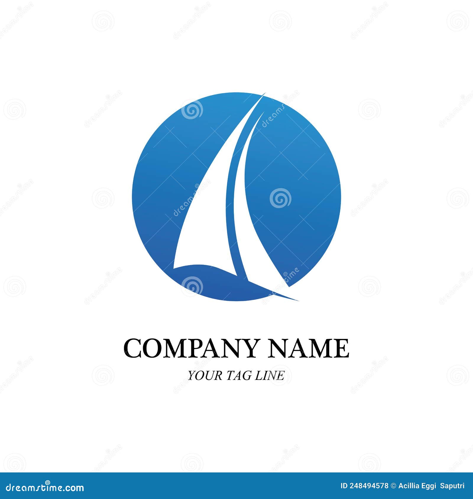 Logo Van Zeilboot En Symboolvector Stock Illustratie - Illustration of ...