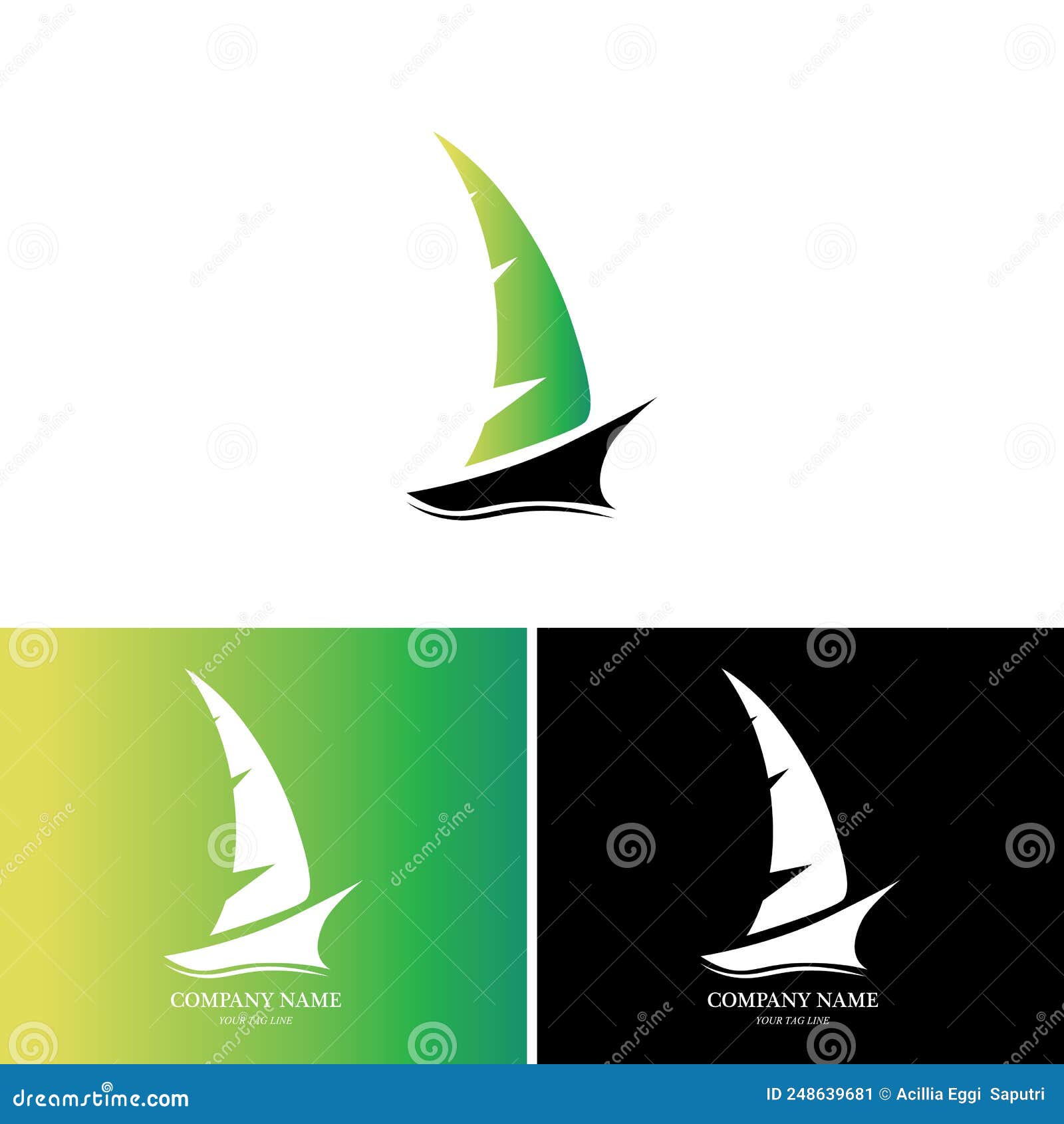Logo Van Zeilboot En Symboolvector Stock Illustratie - Illustration of ...