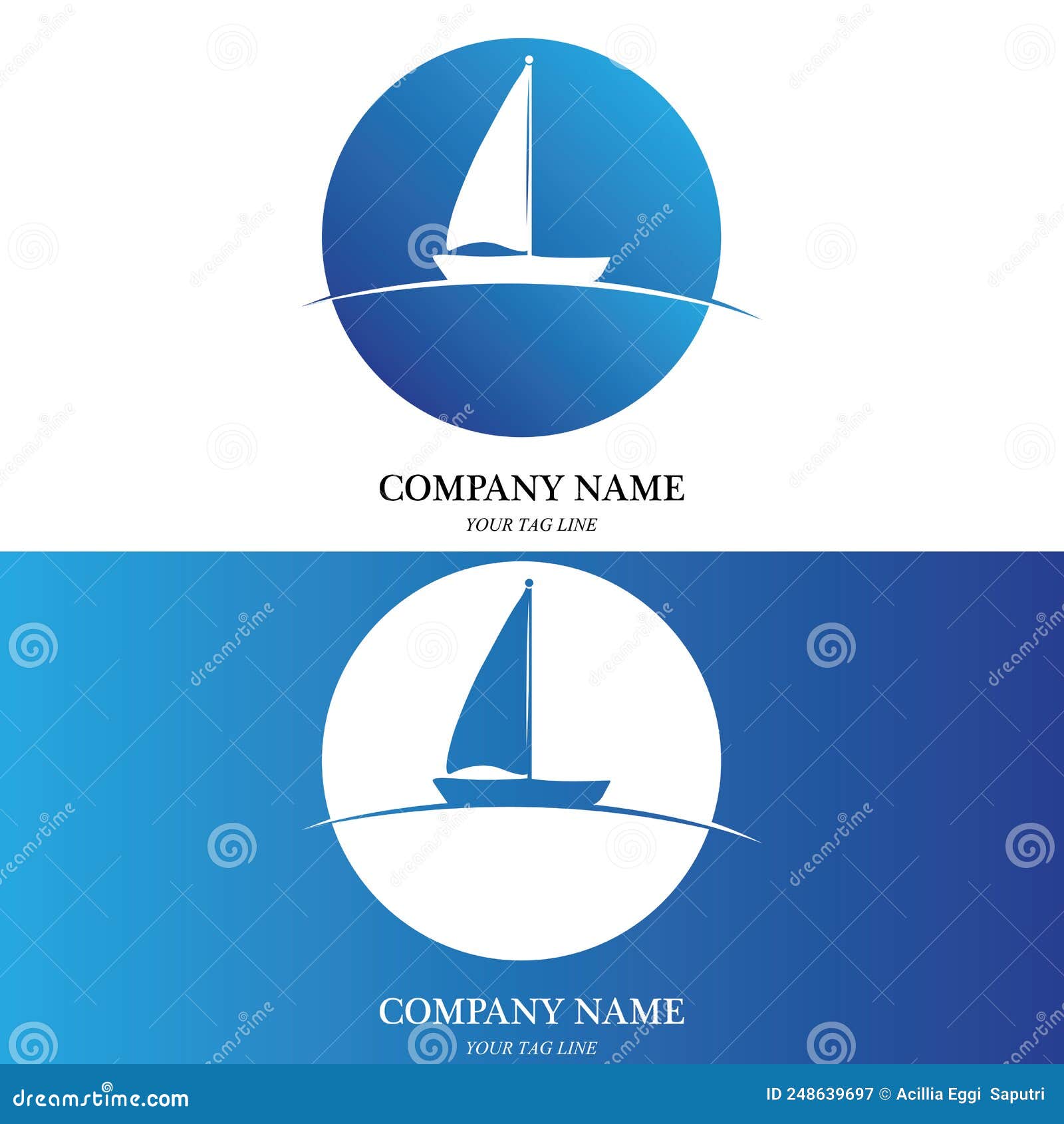 Logo Van Zeilboot En Symboolvector Stock Illustratie - Illustration of ...